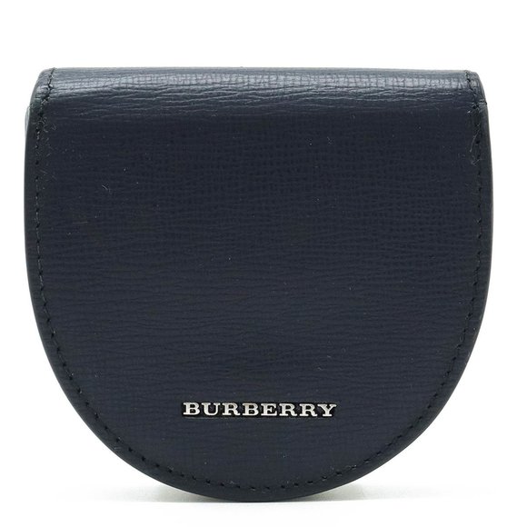 Burberry | Bags | Burberry Coin Case Purse Horseshoe Shape Leather Navy ...